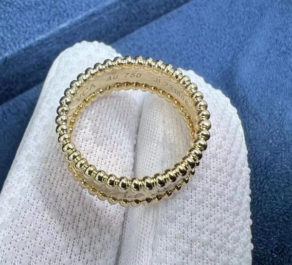 Van Cleef & Arpels 18K Yellow Gold Perlée Signature Ring VCARO3Y600 ...